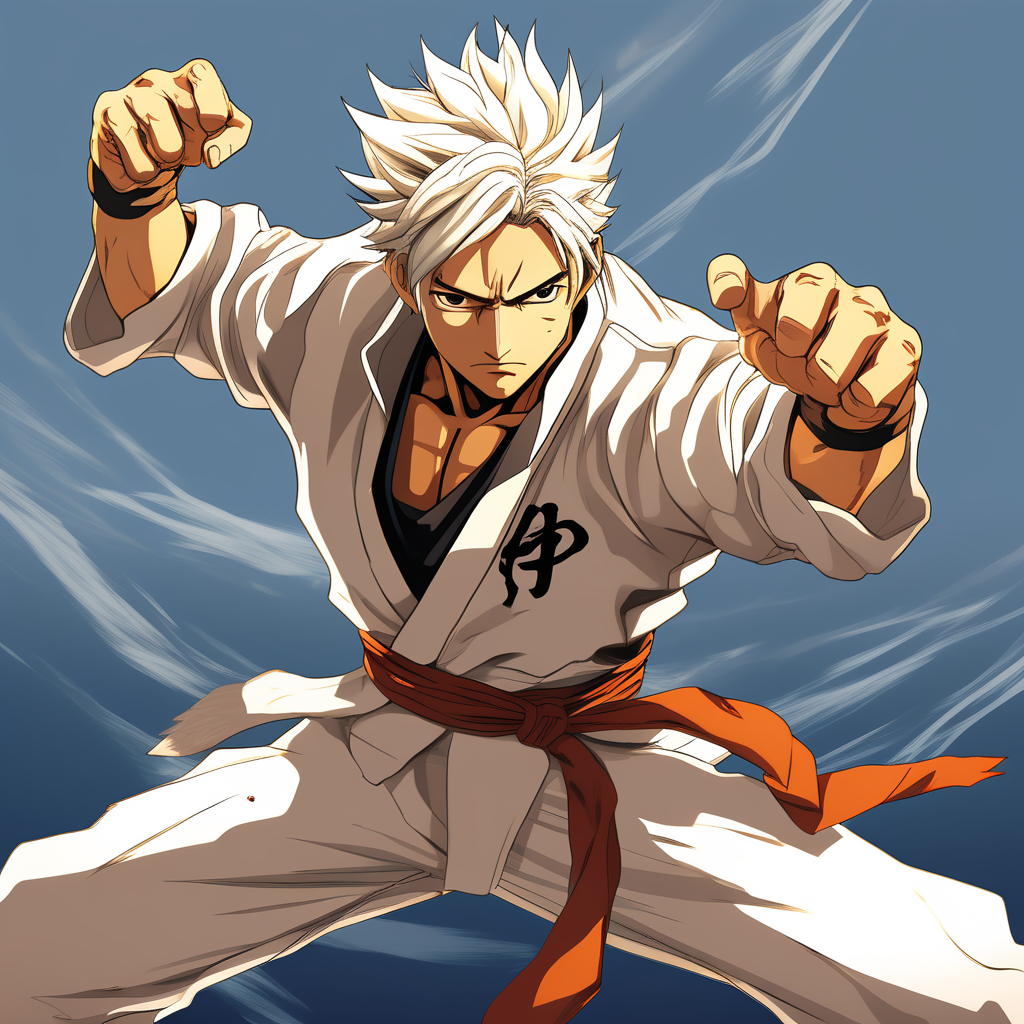 Satoru Gojo Fighting Pose Anime Art