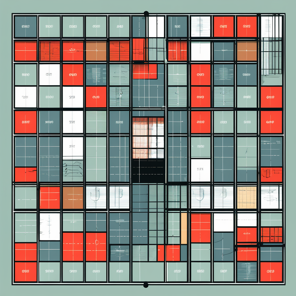 Diagram Of A 4x4 Grid, Vector, | AI Vector Graphic